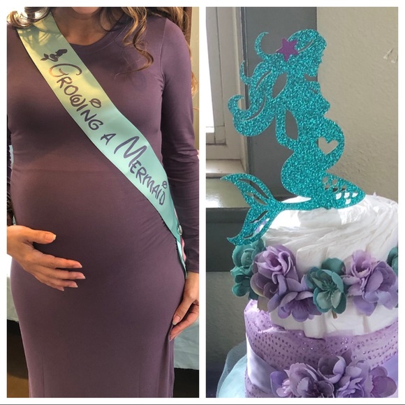Tops | Mermaid Baby Shower Sash Cake Topper | Poshmark